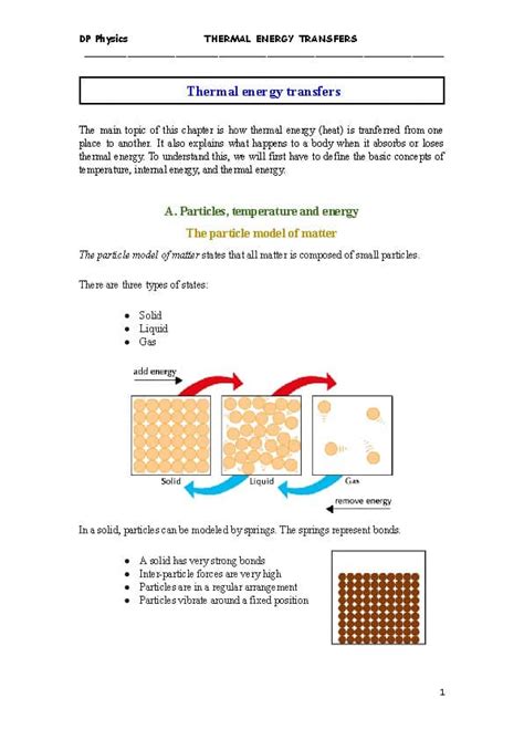 Ib Dp Physics Workbook Thermal Energy Transfers Topic B1 Tpt