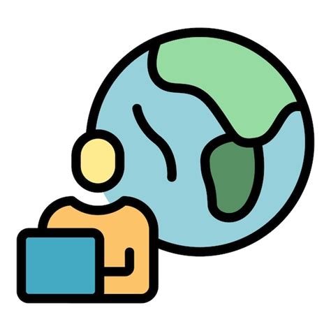 Mondiale Integriteit Pictogram Overzicht Vector Waarde Impact Team Visie Kleur Plat Premium Vector