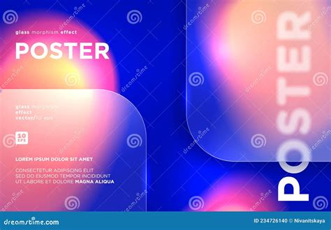 Poster In The Glass Morphism Style Place For Your Text Stock Vector