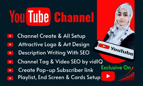Create Set Up Youtube Channel With Logo Art Intro Outro By