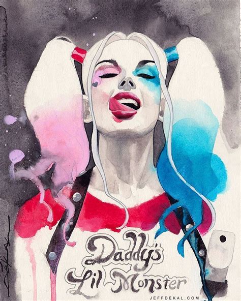 Harleyquinn Margotrobbie Suicidesquad Watercolor Commission For