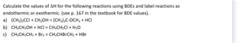 Solved Calculate The Values Of AH For The Following Chegg Com