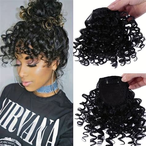 Wool Roll Bangs Short Curly Bangs Diy Clip In Bangs Temu