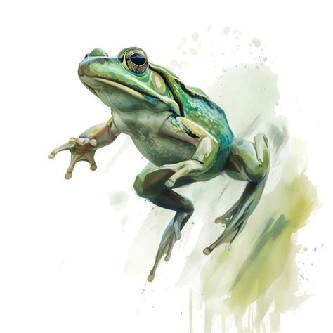 Premium Vector An Illustration Of A Green Frog Jumping