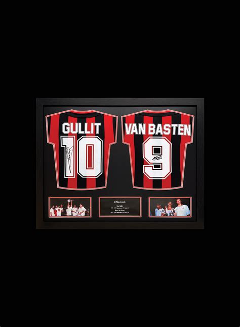 Gullit And Van Basten Signed Ac Milan1988 Retro Home Shirts All Star