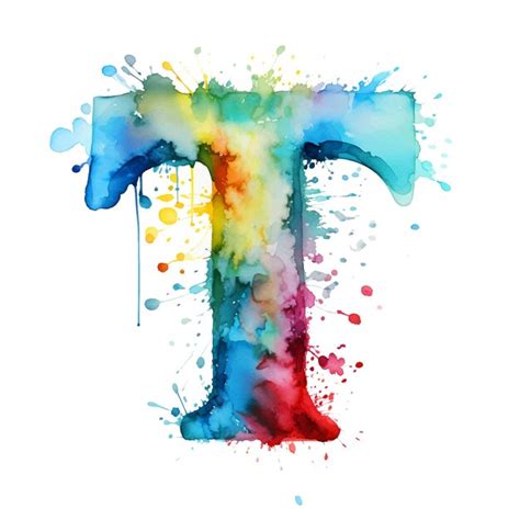 Premium Vector T Letter Watercolor Paint Art