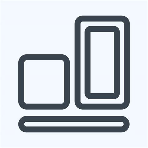 Icon Vertical Align Bottom Line Style Simple Illustration Editable