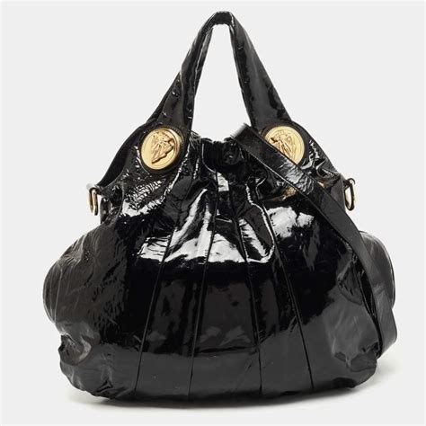 Gucci Black Patent Leather Large Hysteria Hobo Gucci The Luxury Closet