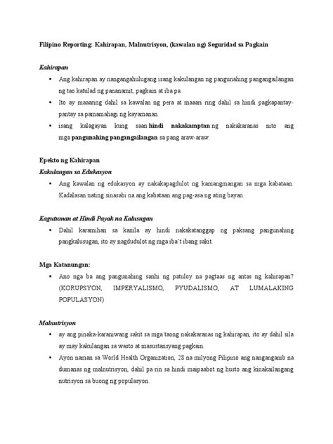 Filipino Reporting Pdf