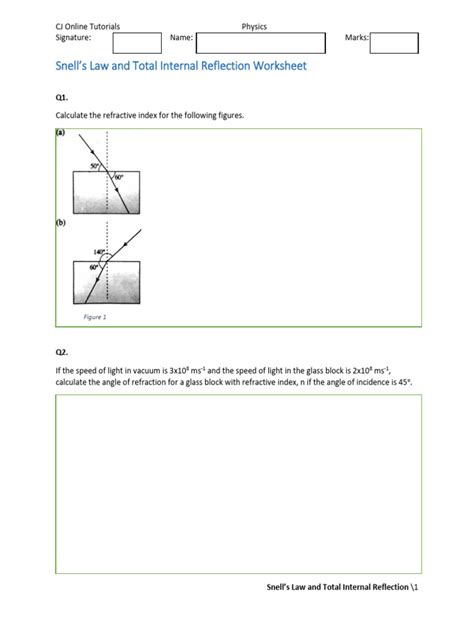 Physics Pdf Refraction Refractive Index