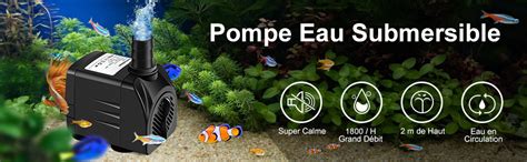 Awroutdoor Pompe À Eau Submersible 25W 1800L H Pompe D aquarium Pour