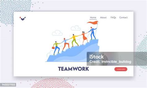 Template Halaman Arahan Kerja Tim Tim Bisnis Mendaki Gunung Dengan