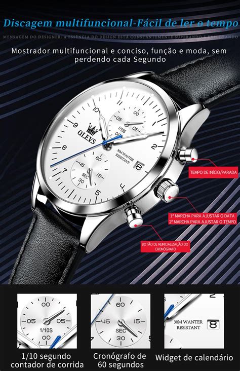 Olevs Relogio Masculino Pulseira De Couro Luminosa Imperme Vel Shopee Brasil
