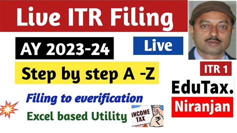 Income Tax Return Filing Ay 23 24live Step By Step How To File Itr Ay 23 24 Utility Excel