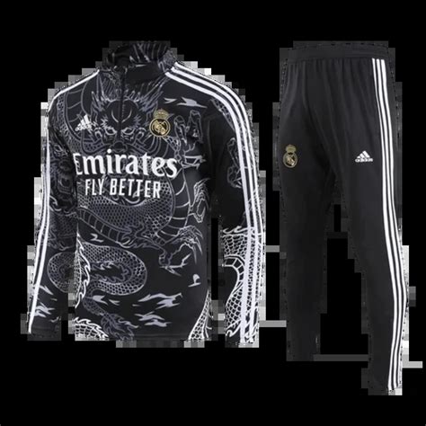 Real Madrid Black Dragon Zip Tracksuit Kickkudos