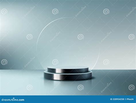 Round Glass Trophy Award Acrilic Blank Crystal Prize On Isolated