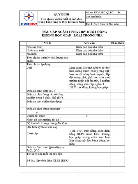 Mca 03dau Cap Ngam 1 Pha 24kv Cxvcrv S Trong Nha Pdf