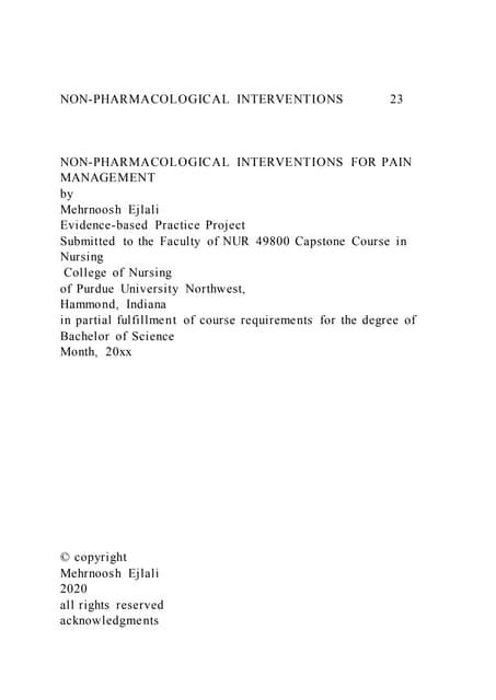 Non Pharmacological Interventions 23non Pharmacological Pdf