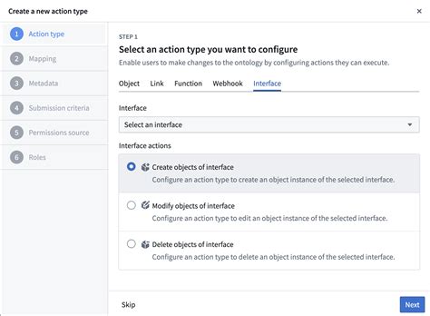Action Types Actions On Interfaces Palantir
