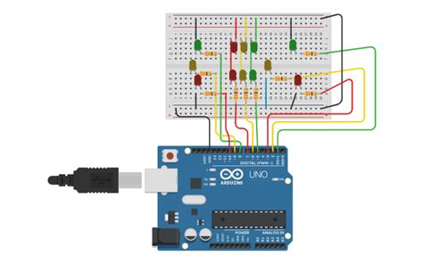 Circuit Design Traffic Light Tinkercad