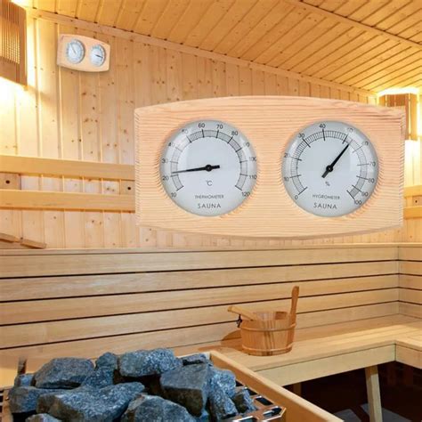 2 In 1 Sauna Room Wooden Thermometer Hygrometer Steam Temperature ...