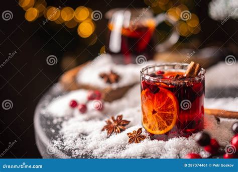Glass Of Mulled Wine Stock Image Image Of Apple Spice 287074461