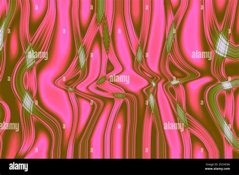 A Vibrant Abstract Pattern With Pink And Green Wavy Lines Creating A Dynamic Visual Effect