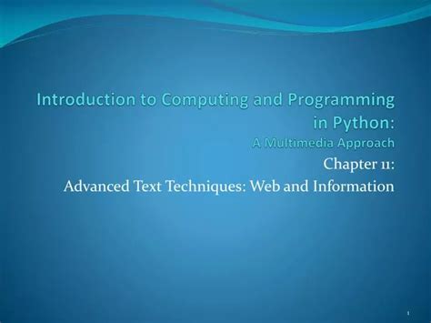 Ppt Introduction To Computing And Programming In Python A Multimedia Approach Powerpoint
