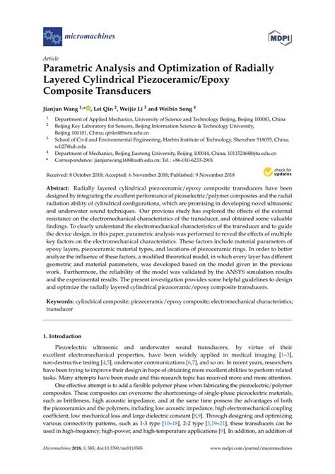 pdf parametric analysis and optimization of radially layered