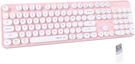 Ubotie Dual Mode Colorful Wireless Keyboard Bluetooth And