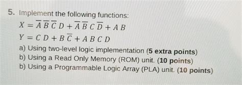 Solved 5 Implement The Following Functions X Ābcdabcd