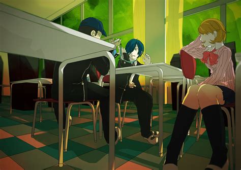 Yuuki Makoto Takeba Yukari And Iori Junpei Persona And 1 More Drawn