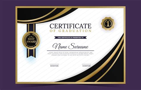 Premium Vector Modern And Elegant Graduation Certificate Template