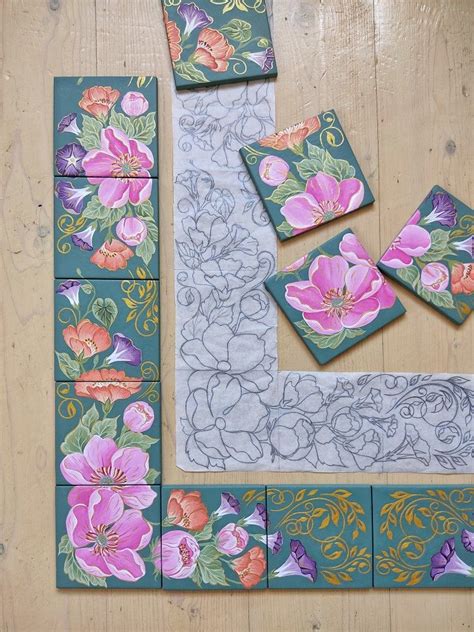 Керамическая плитка с ручной росписью Мозаичное искусство Раскрашенные плитки Картины в