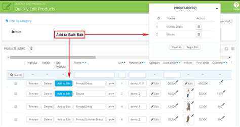 Prestashop Quickly Edit Bulk Mass Products Combination Module
