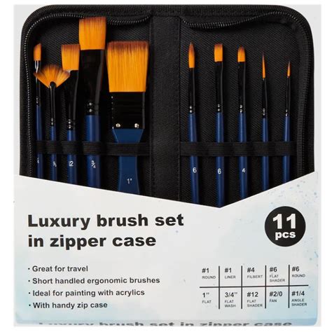 Set Trousse 11 pièces Pinceaux peinture luxes qualité supérieure