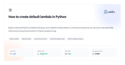How To Create Default Lambda In Python Labex