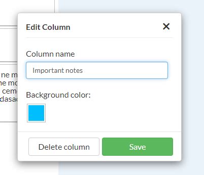 Create Edit Delete Columns HyperDone Help