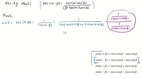SOLVED Establish each identity sec α β secαsecβ tanαtanβ