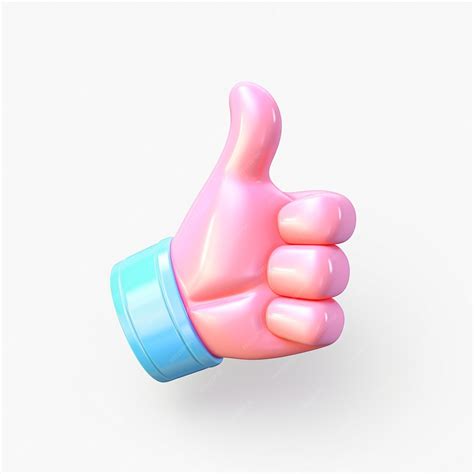 Premium Photo 3d Render Thumb Up Sign Isolated Hand Gesture