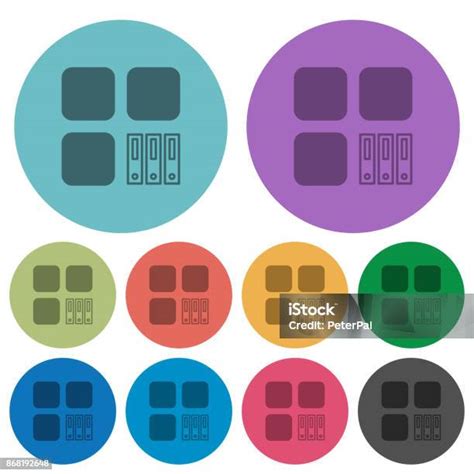 Warna Komponen Arsip Ikon Datar Yang Lebih Gelap Ilustrasi Stok Unduh