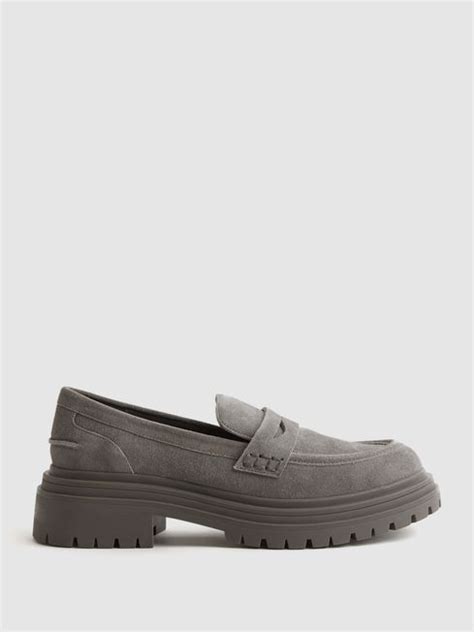 Reiss Adele Leather Chunky Cleated Loafers Reiss