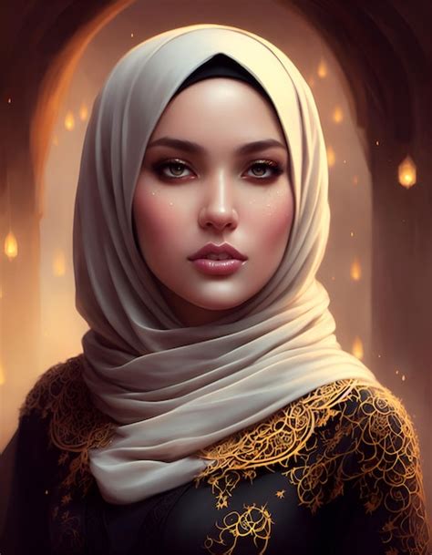 Premium Ai Image A Woman With A Scarf On Her Head