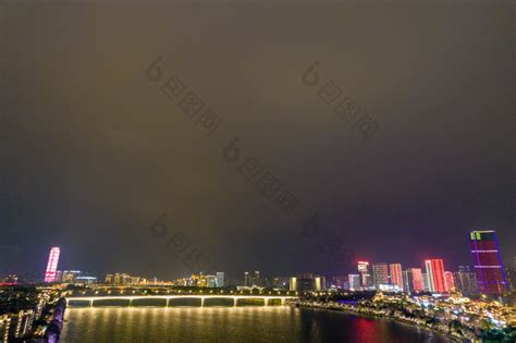柳州城市夜景灯光柳江潘龙公园航拍图片 包图网企业站