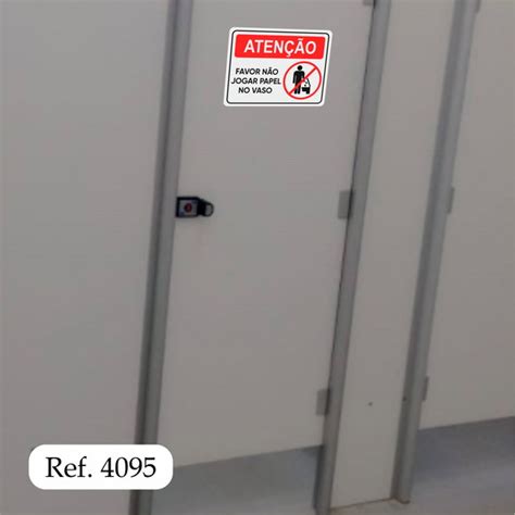 2 Adesivos Placa Informativa Atenção Não Jogar Papel No Vaso