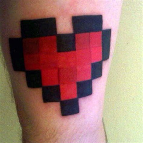 Minecraft Heart Nerdy Tattoos Pixel Heart Tattoo Weird Tattoos