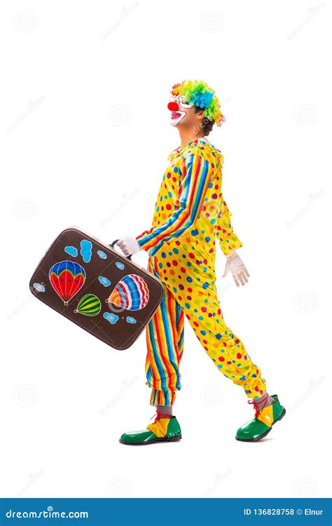 El Payaso De Sexo Masculino Aislado En Blanco Foto De Archivo Imagen De Carnaval Cartera