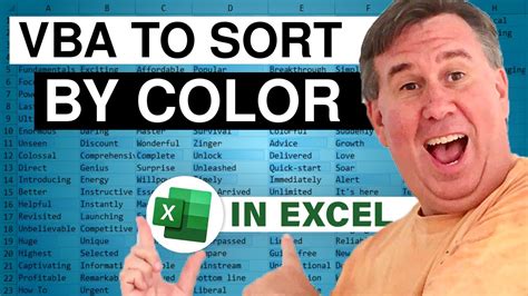 Excel Sort By Color Using Vba Macro For Faster Sort By Color Episode 2186 Youtube