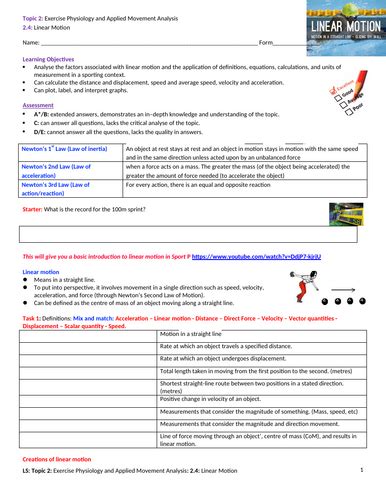 A Level Pe Edexcel 2016 2 5 Angular Motion Teaching Resources