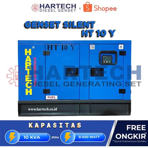Jual Hartech Genset Ht 10 Y Silent Type 10 Kva 8 000 Watt Shopee Indonesia